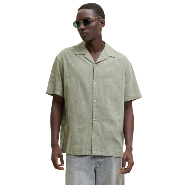 Jack & Jones Camisa Summer Linen Blend Resort New Sage - 12289191 ...